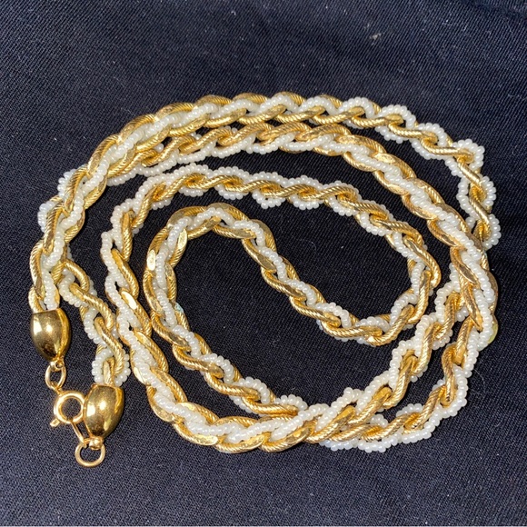 Trifari | Jewelry | Trifari Beaded Gold Chain Vintage Necklace 3 ...